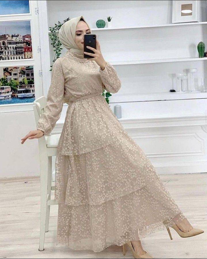 8 Model Baju Gamis Brokat Lengan Balon, Cocok untuk Pesta! 8 Model Baju Gamis Brokat Lengan Balon, Cocok untuk Pesta!