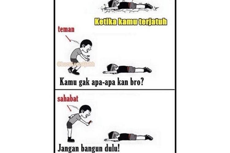 10 Meme Kelakuan Gokil Bareng Sahabat, Ngeselin tapi Kocak | Popbela.com