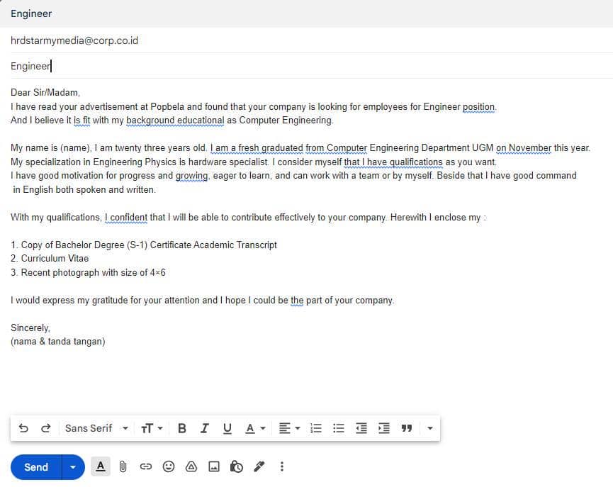 8 Contoh Email Lamaran Kerja yang Benar dan Cara Membuatnya | Popbela.com