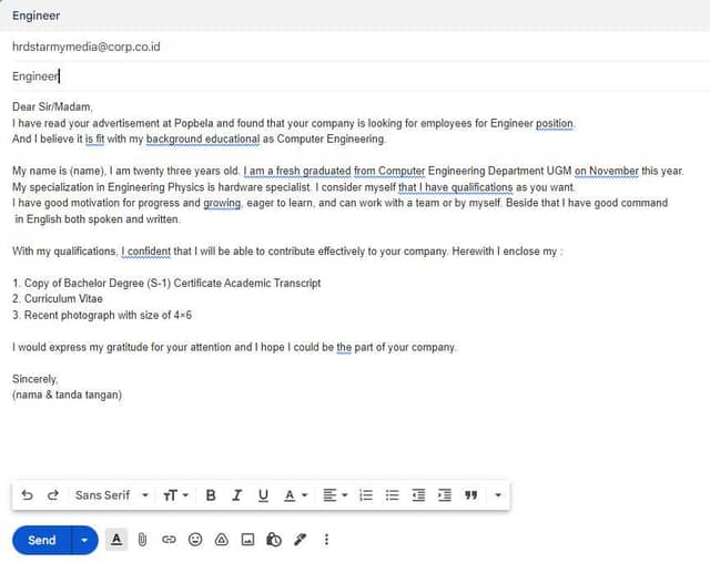 8 Contoh Email Lamaran Kerja yang Benar dan Cara Membuatnya | Popbela.com