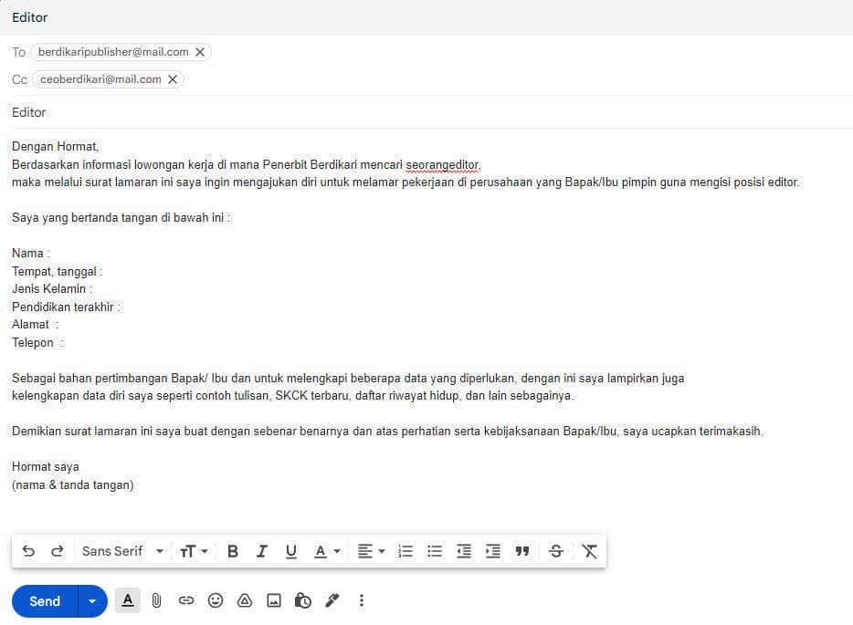 8 Contoh Email Lamaran Kerja yang Benar dan Cara Membuatnya | Popbela.com