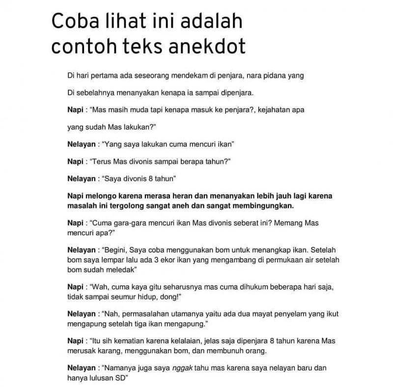 15 Contoh Teks Anekdot Singkat Beserta Strukturnya Lengkap | Popbela.com