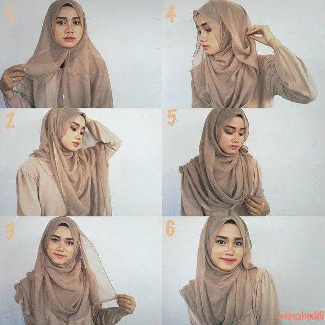 15 Tutorial Hijab Segi Empat Menutup Dada, Sopan dan Stylish | Popbela.com