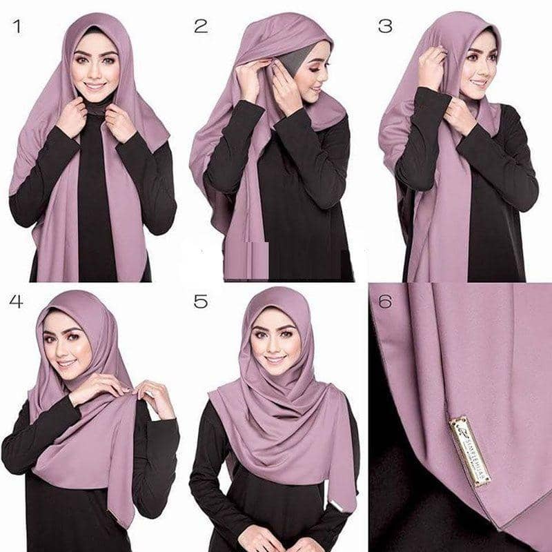 15 Tutorial Hijab Segi Empat Menutup Dada, Sopan dan Stylish | Popbela.com