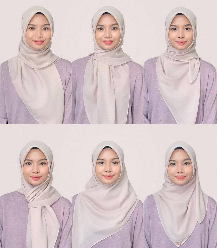 15 Tutorial Hijab Segi Empat Menutup Dada, Sopan dan Stylish | Popbela.com