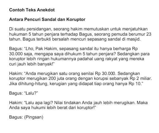 15 Contoh Teks Anekdot Singkat Beserta Strukturnya Lengkap | Popbela.com