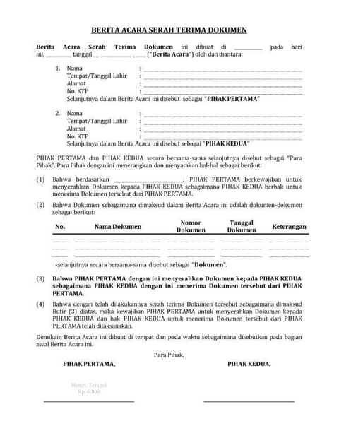 6 Contoh Surat Berita Acara Serah Terima dan Cara Membuatnya | Popbela.com