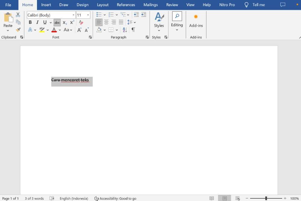 3 Cara Mencoret Tulisan di Word dengan Keyboard dan Toolbar | POPBELA.com