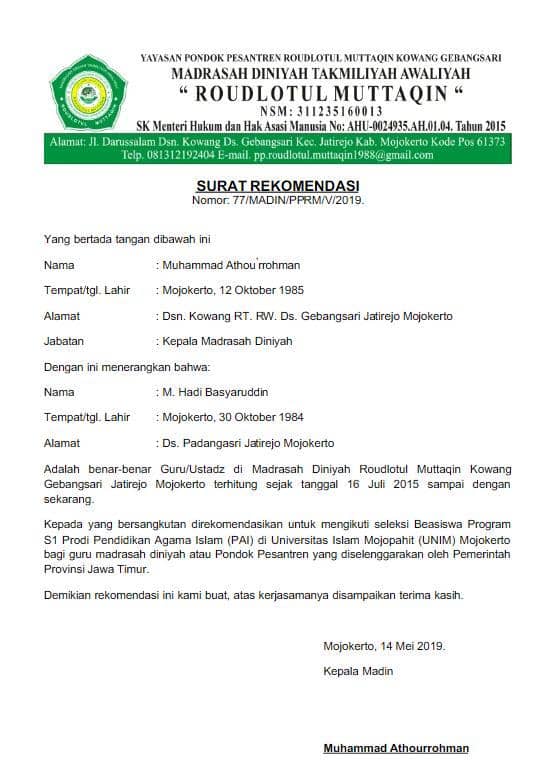 10 Contoh Surat Rekomendasi Beasiswa Unggulan hingga LPDP | POPBELA.com