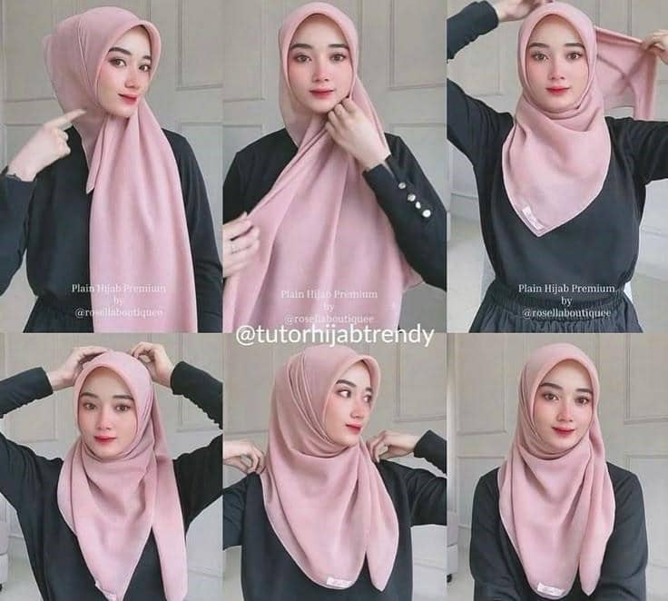 15 Tutorial Hijab Segi Empat Menutup Dada, Sopan dan Stylish | Popbela.com