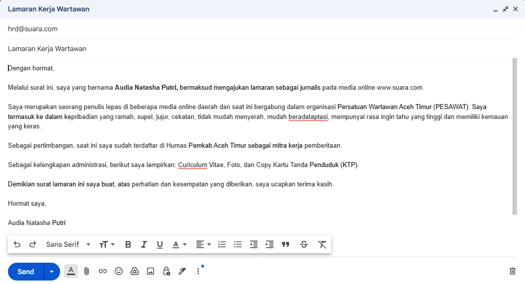 8 Contoh Email Lamaran Kerja yang Benar dan Cara Membuatnya | POPBELA.com