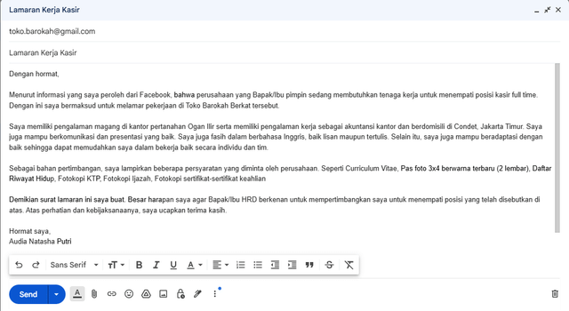 8 Contoh Email Lamaran Kerja yang Benar dan Cara Membuatnya | Popbela.com