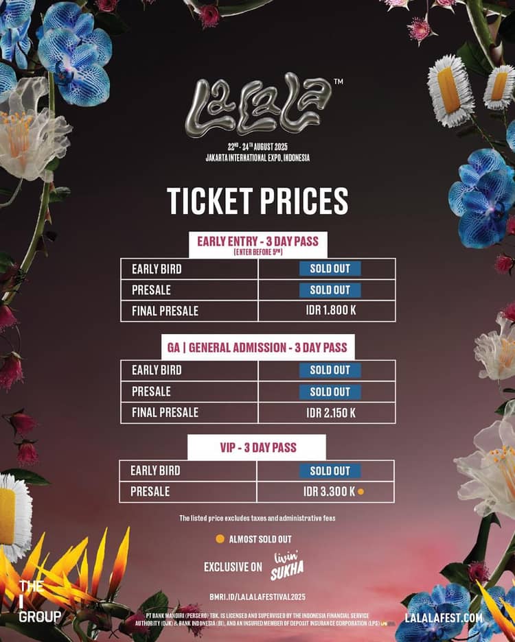 Rundown LaLaLa Fest 2025 Lengkap Informasi Penukaran Tiket | Popbela.com